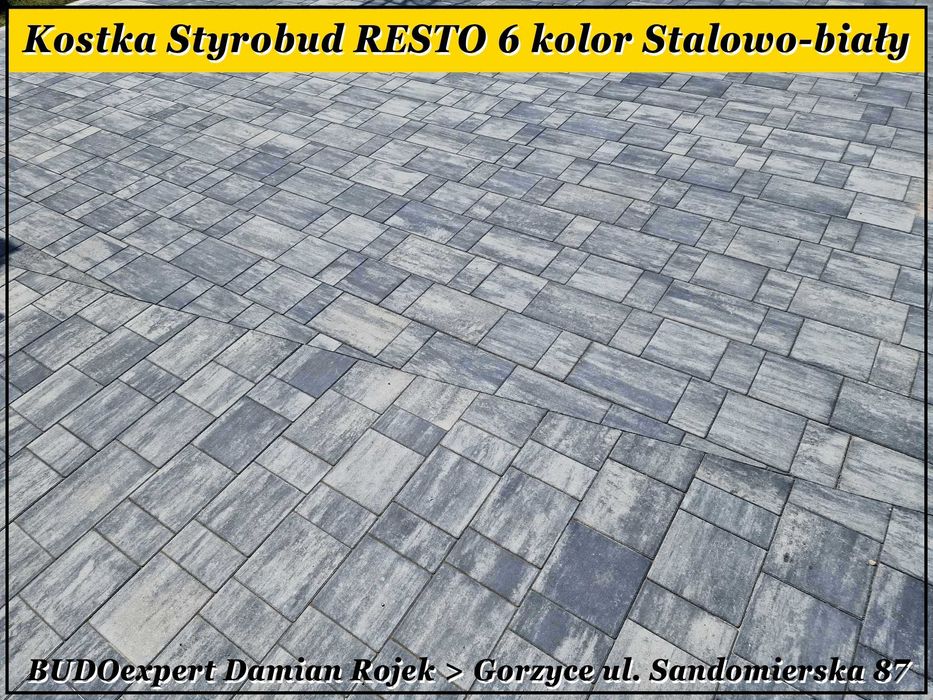 Minimalistyczna kostka brukowa Styrobud RESTO multikolor Stalowo-biały Gorzyce • OLX.pl