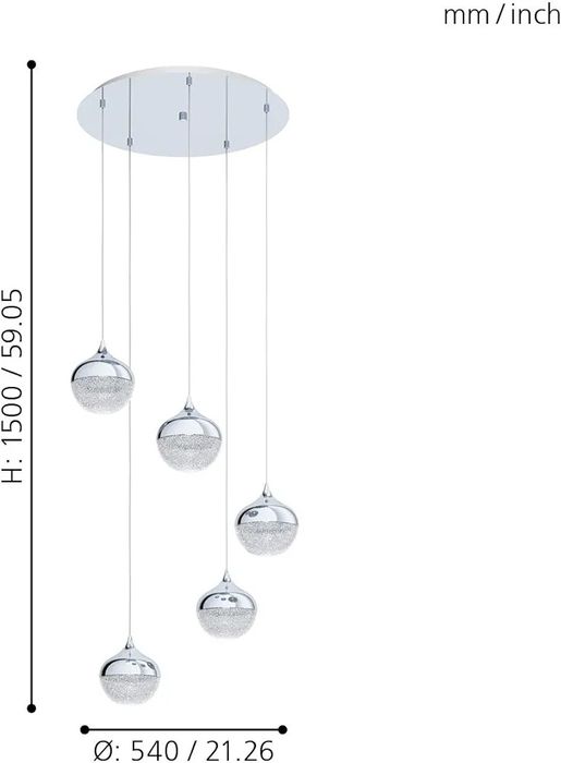 Lampy wisząca Żyrandol na lince 5xE14/25W/230V Eglo Mioglia Radom • OLX.pl