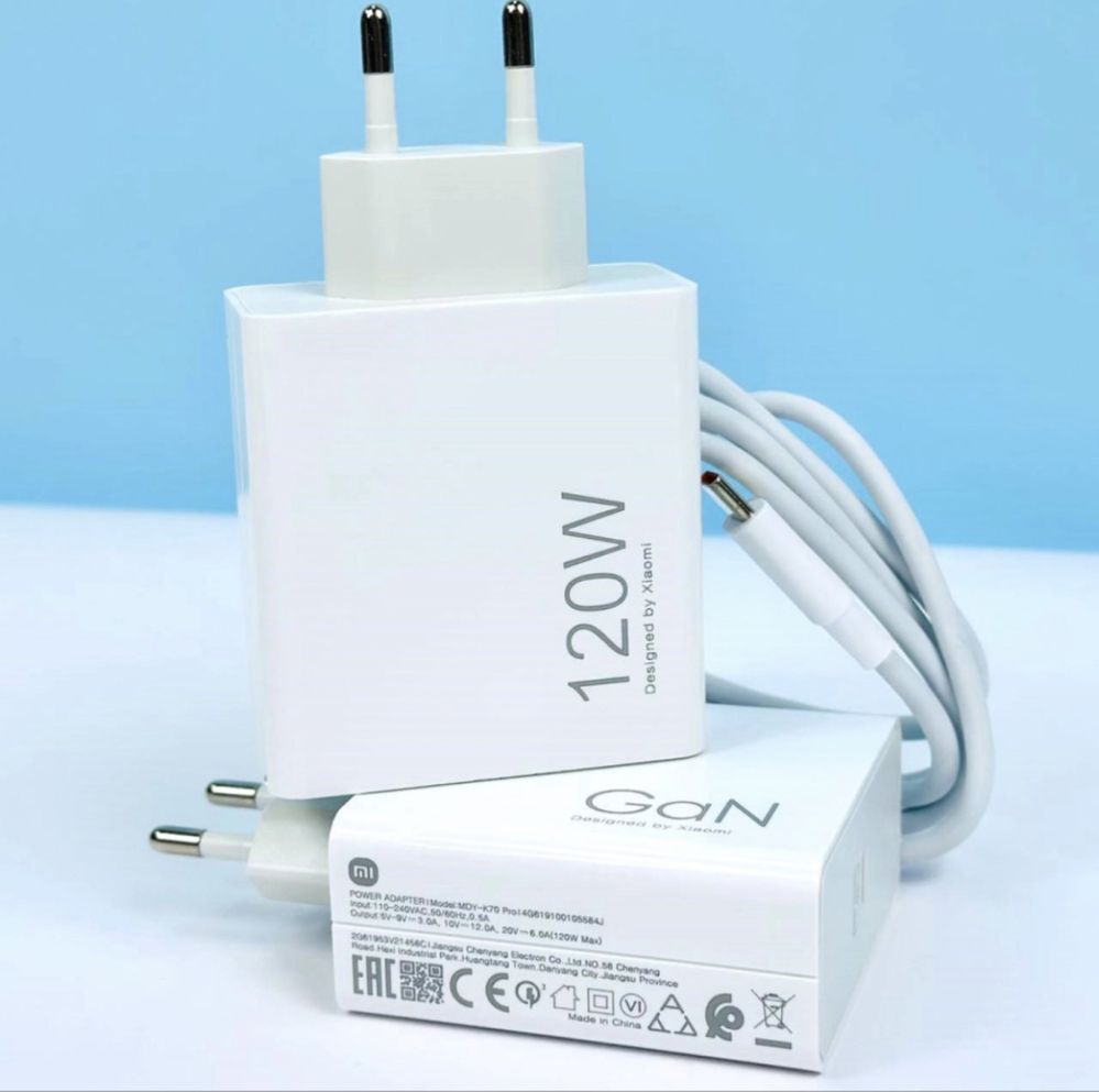 Зарядка ксиоми Мережевий зарядний пристрій Xiaomi 120W Зарядка редми ...