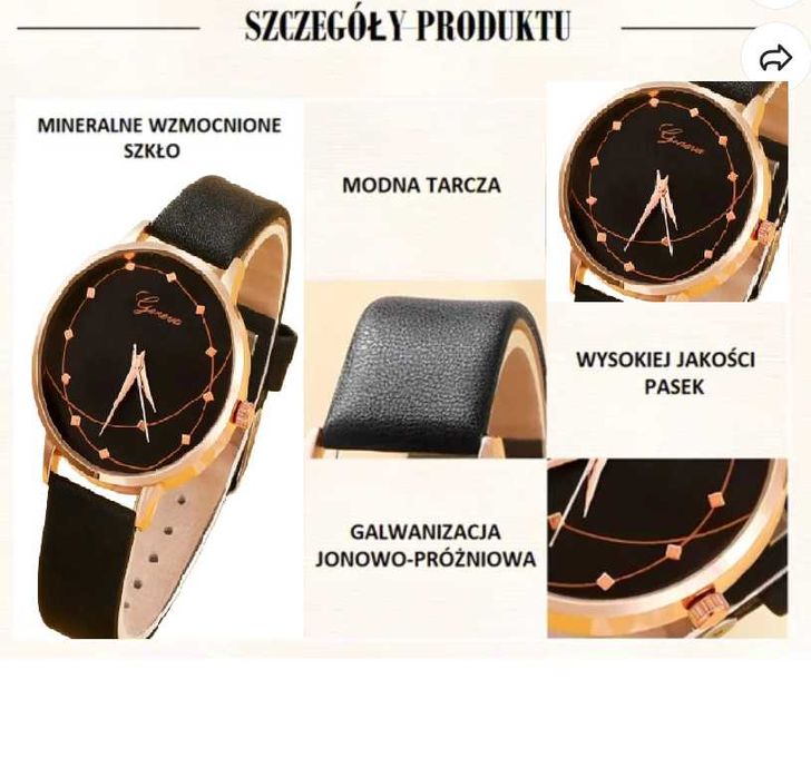 Nowoczesny Zegarek Damski na czarnym pasku Pleszew • OLX.pl