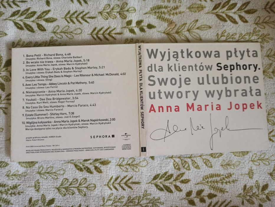 Anna Maria Jopek - Wyjątkowa płyta dla klientów sephory - CD Otwock ...
