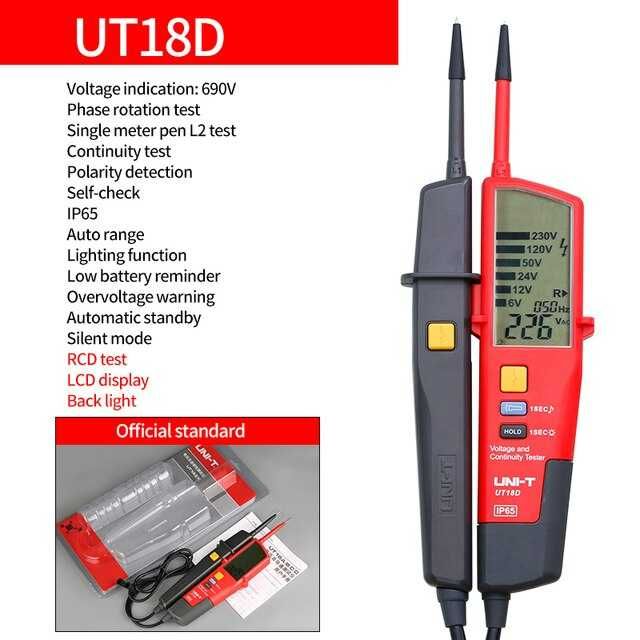 Тестер напряжения UNI-T UT15C UT18C UT18D индикатор фазировки фазометр ...