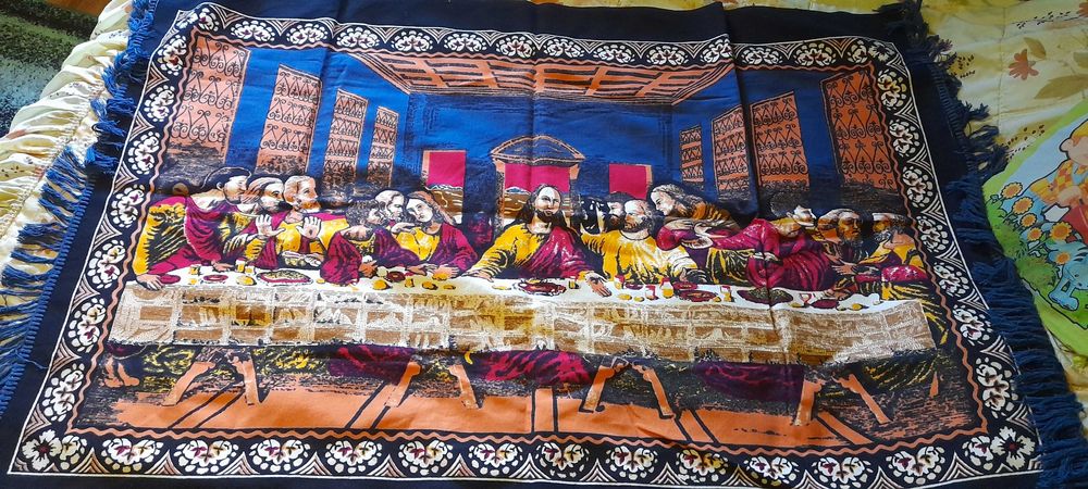 Dywan na ścianę, obraz, makata OSTATNIA WIECZERZA prl Dębica • OLX.pl