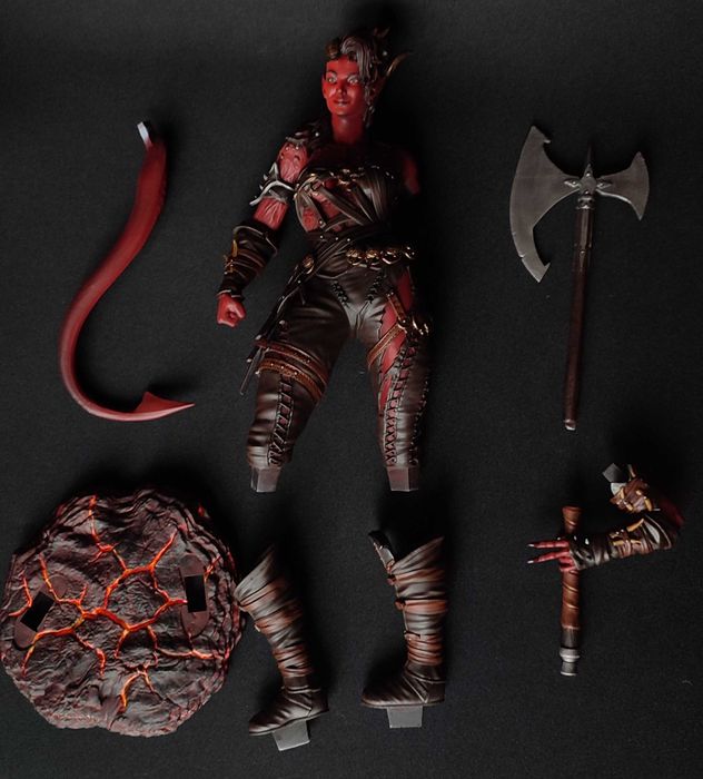 Pomalowana figurka kolekcjonerska Karlach z gry Baldur's Gate 3 ...