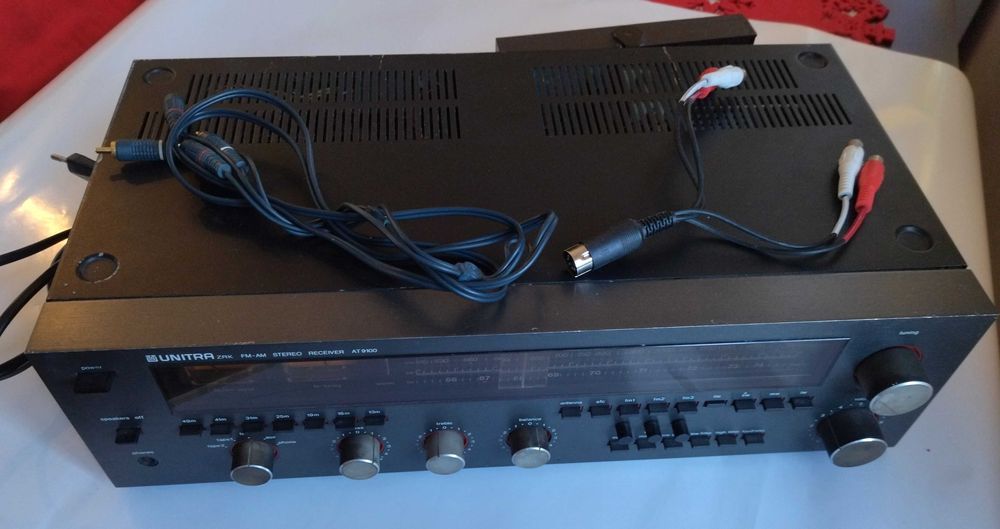 Amplituner Unitra AT 9100 + oryginalna instrukcja i schemat + kable ...
