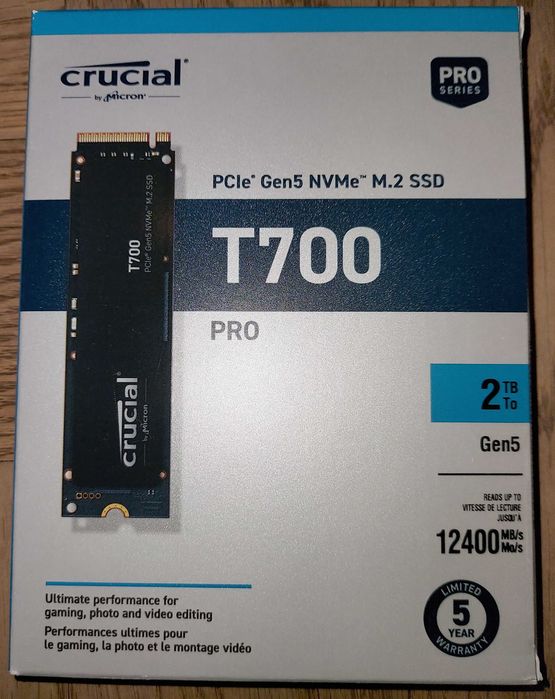 Crucial T700 2TB (NVMe M.2 SSD PCIe Gen5, 12400MB/s odczyt) Kraków Prądnik Biały • OLX.pl
