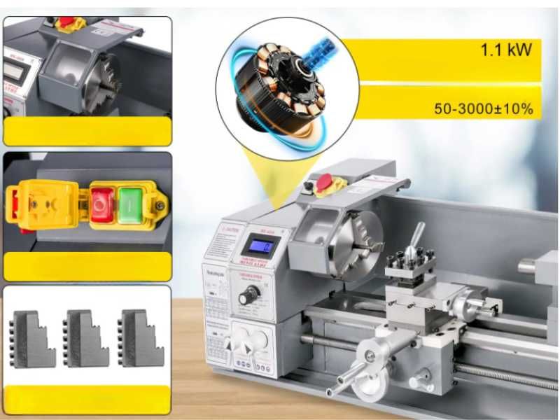 Porządna TOKARKA CNC metalowa 1100W 220V 3000 obr./min DO METALU Radom ...