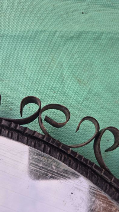 Lustro elipsa antyczne wiszące PRL robota ręczna hand-made Warszawa ...