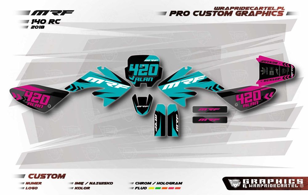 Profesjonalna Okleina PRO MX - Pitbike - MRF YCF 80, 120, 140 HQ RC SM ...