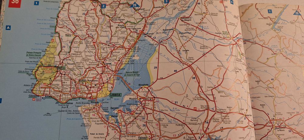 Mapa das estradas da Península Ibérica e ilhas GRANDE Dimensão Lumiar ...
