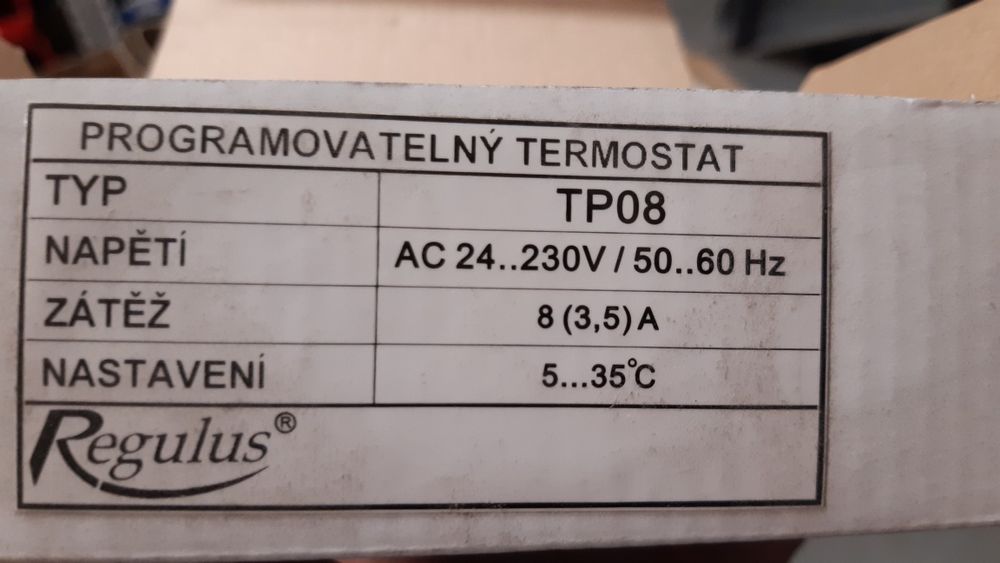 Sterownik Regulator tp08 Regulus tygodniowy termostat cyfrowy pokojowy ...