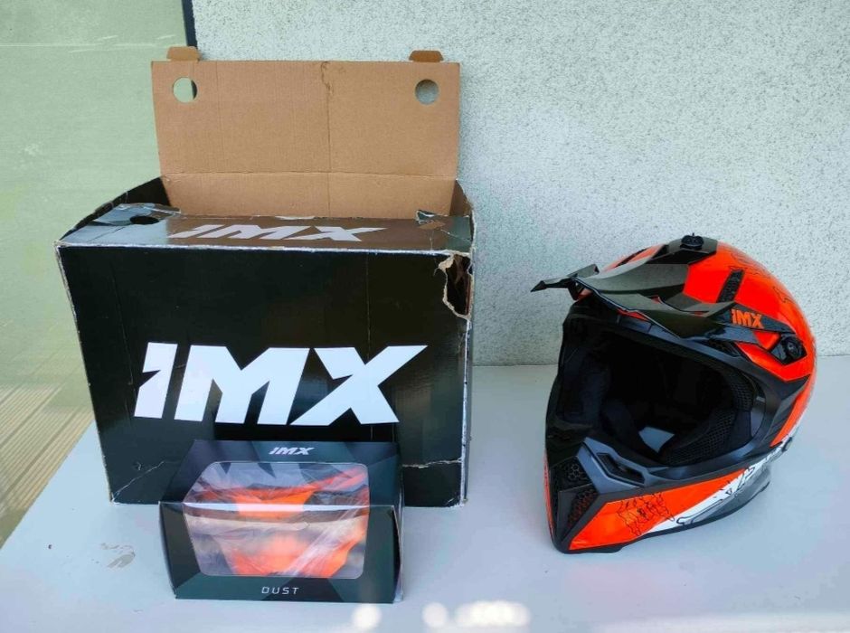 OKAZJA Kask gogle cross enduro dh MTB fullface IMX FMX-02 komplet ...