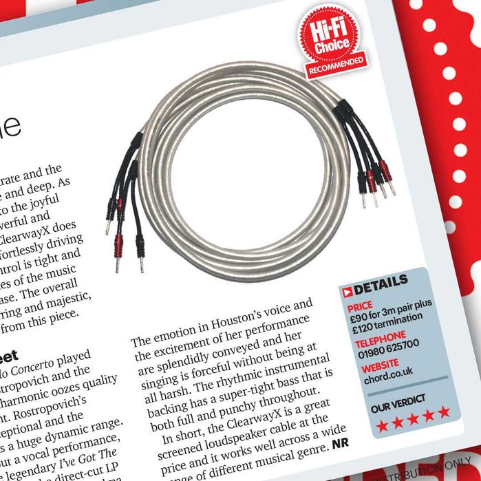 Chord CLEARWAY X Kabel głośnikowy z wtykami ChordOhmic- 2x2,5M ...