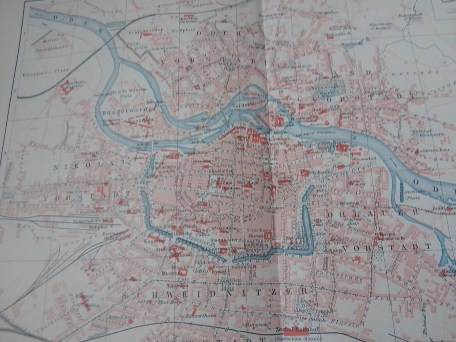 Wrocław stary , oryginalny plan z XIX w. Wrocław Krzyki • OLX.pl