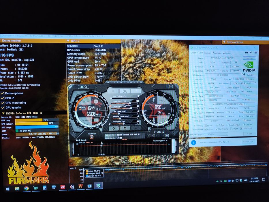 Відеокарта Asus turbo 1080 ti 11gb: 5 500 грн. - Комплектуючі та ...