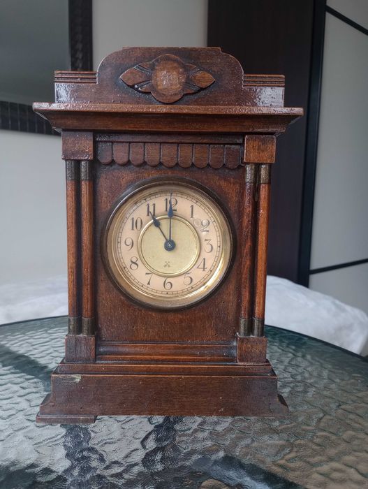 Zegar kominkowy drewniany retro zabytkowy marka HAU Świdnik • OLX.pl