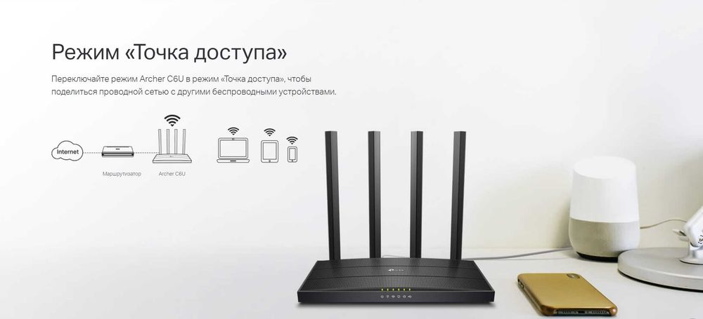 Новый Гигабитный Mesh 5 ГГц Wi-Fi Роутер Тп Линк Archer С6U AC1200 USB ...