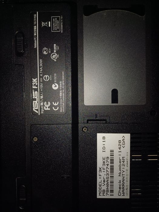 Ноутбук Asus F3K на зап части: 1 299 грн. - Ноутбуки Харків на Olx