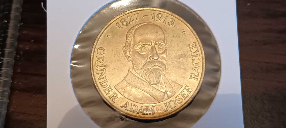 Medal Adam Josef Racke 1827 - 1913 Bingen am Rhein 125 years Zielona ...