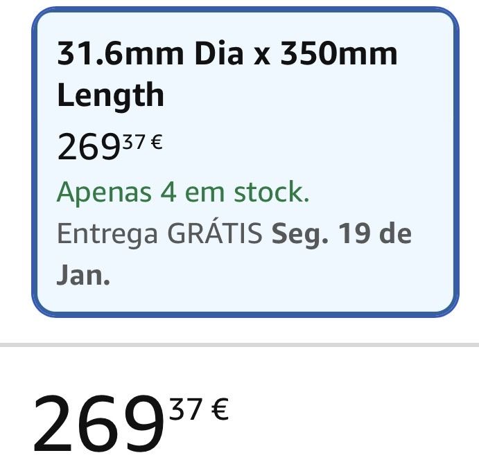 Espigão da Redshift 31.6mm Dia x 350mm Length Alvalade • OLX.pt