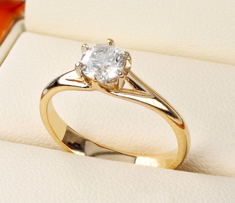 Pierścionek złoty z diamentem 0,65ct No.17/08/21 Warszawa Mokotów • OLX.pl