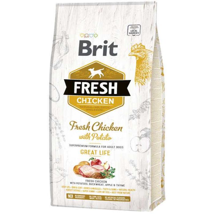 Brit FRESH GREAT LIFE 12 кг з куркою для дорослих собак. Бріт Фреш: 1 ...