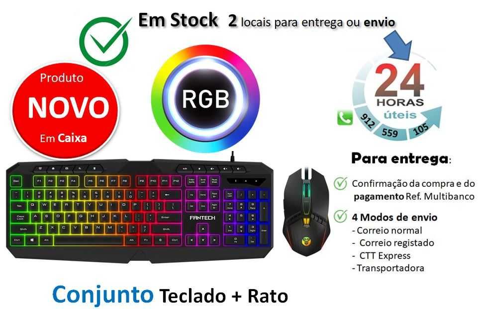 Conjunto Teclado + Rato FANTECH Gaming RGB Bonfim • OLX Portugal