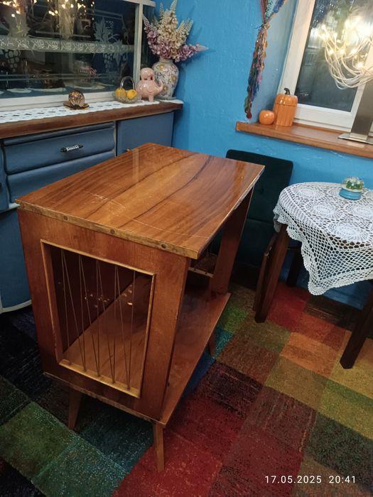 Stolik rtv prl wysoki połysk żyłkowy Sosnowiec • OLX.pl