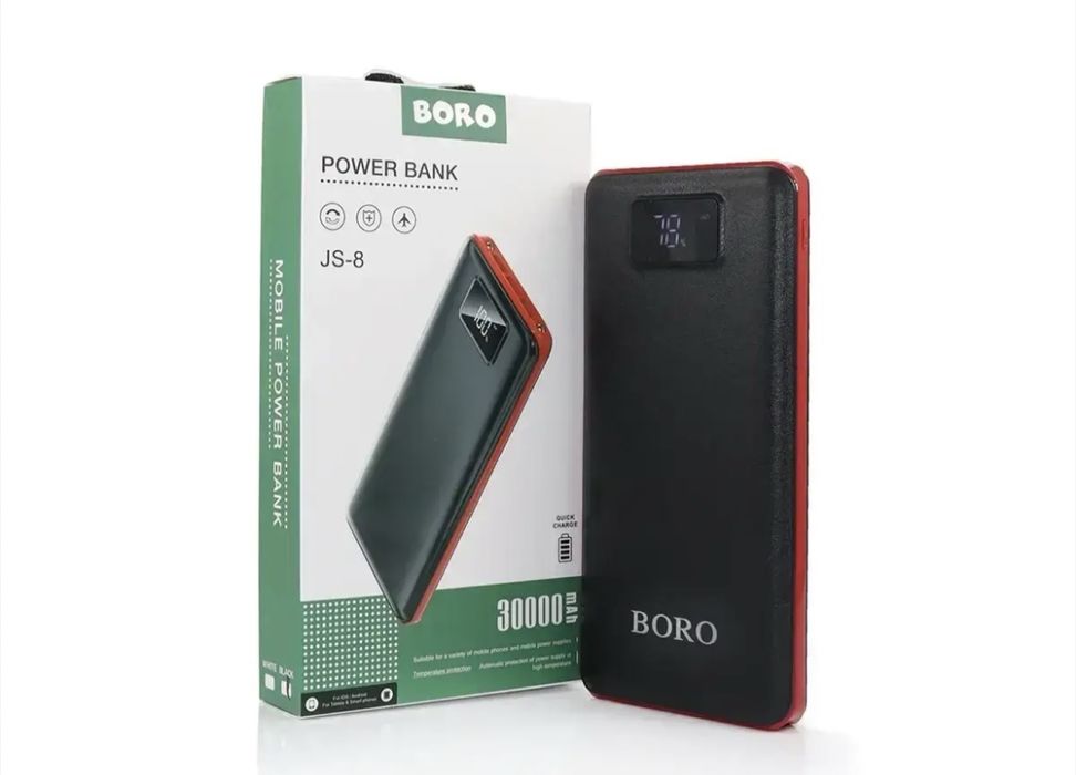 Зовнішній акумулятор power bank 30000mAh Boro JS-8 павербанк повербанк ...