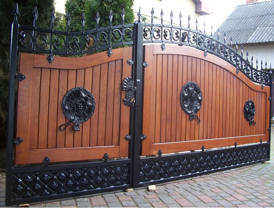 Brama wjazdowa kuta , Brama z drewnem , ogrodzenie, brama z aluminium ...