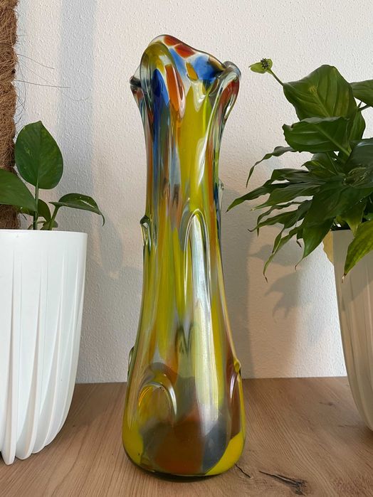 Wazon Sękacz 40cm! 1,58kg! szkło PRL Ząbkowice nie Horbowy starocie ...