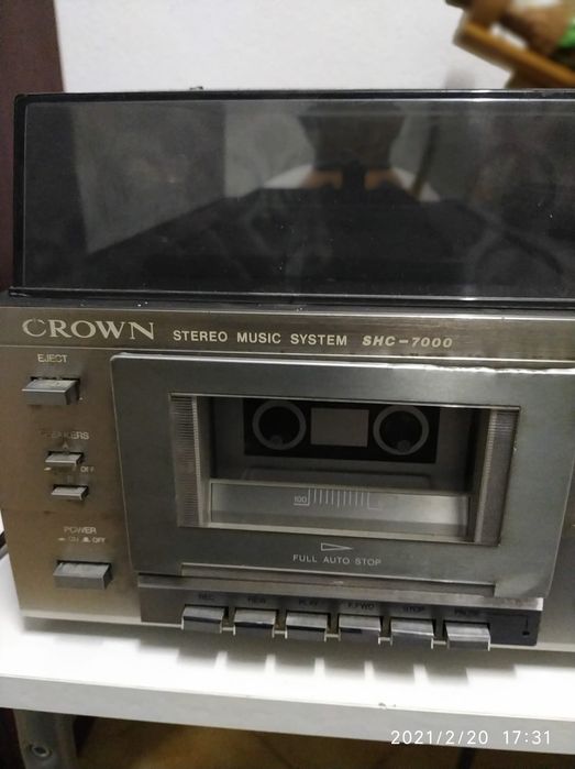 Aparelhagem Crown SHC 7000 com gira discos + Colunas Santa Iria De ...