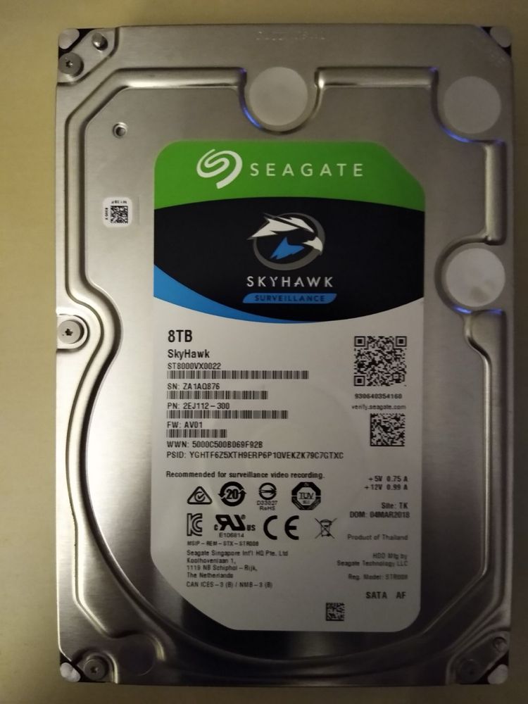 Dysk twardy SATA 8TB, model ST8000VX004 serii SkyHawk, Seagate Warszawa ...