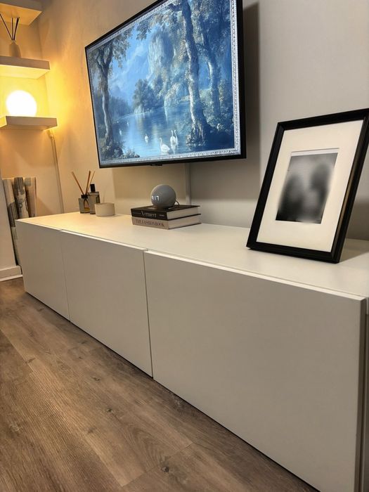 Móvel de TV c/portas, branco/ IKEA - 180x42x38 cm Mafamude E Vilar Do ...