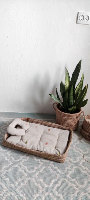 Корзинки кошик плетений вязаний із джута джгута шпагата кашпо кошики с 350 грн Посуда