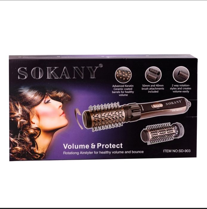 Фен-стайлер для волосся Sokany SD-903 з двома насадками, чорний з брон: 1 339 грн. - Фени ...