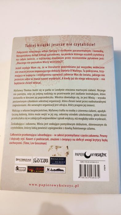 Wieża Daniel O' Malley thriller fantasy Wrocław Psie Pole • OLX.pl