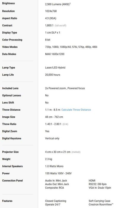 Лазерний, LED кіно проектор CASIO XJ-A142/A141, DLP 2500ANSI: 4 790 грн. - Проектори Львів на Olx