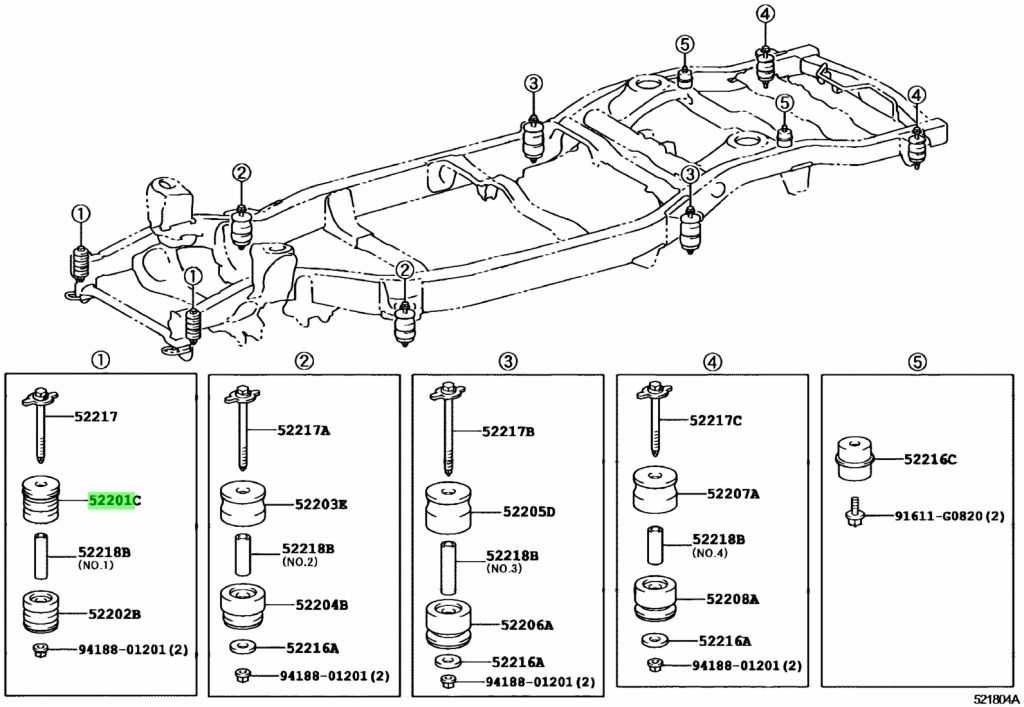 Подушка рамы кузова Toyota Land Cruiser Prado 120 (комплект): 400 ...