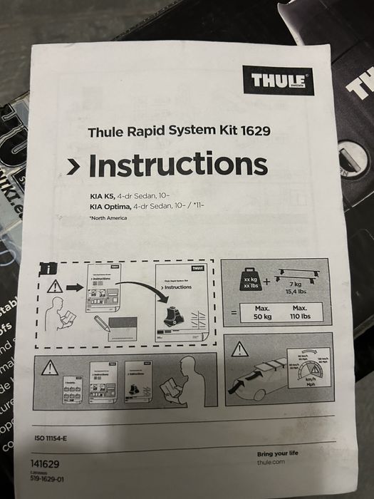 Thule Rapid System 754 + Kit 1629 з кріпленнями до Kia Optima: 3 000 ...