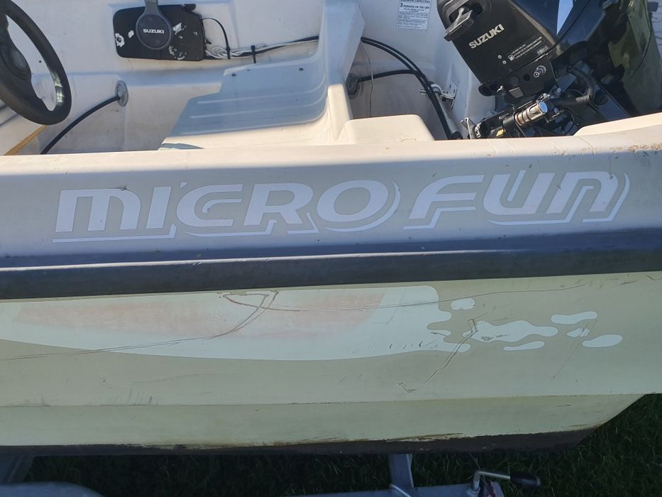 Łódka wędkarska MicroFun Terhi 390 LBS z Suzuki DF 15 Jachranka • OLX.pl