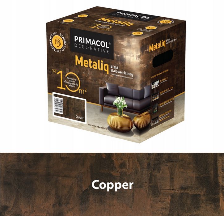 PRIMACOL Metaliq COPPER efekt stalowej ściany zestaw na 10m² Rybnik ...