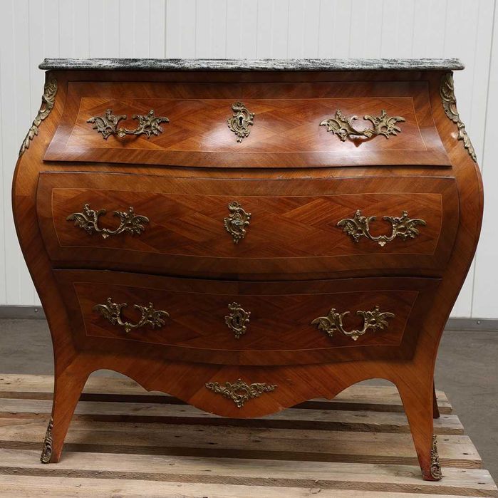 Komoda z szufladami, styl rokoko, z marmurowym blatem, Szczecin Dąbie ...