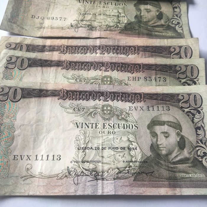 Notas de vinte escudos 1964 Caldas Da Rainha - Nossa Senhora Do Pópulo ...