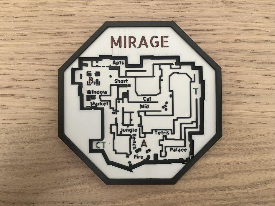 CS2 карти у 3D | Mirage | 3D друк | Подарунок геймеру: 599 грн ...