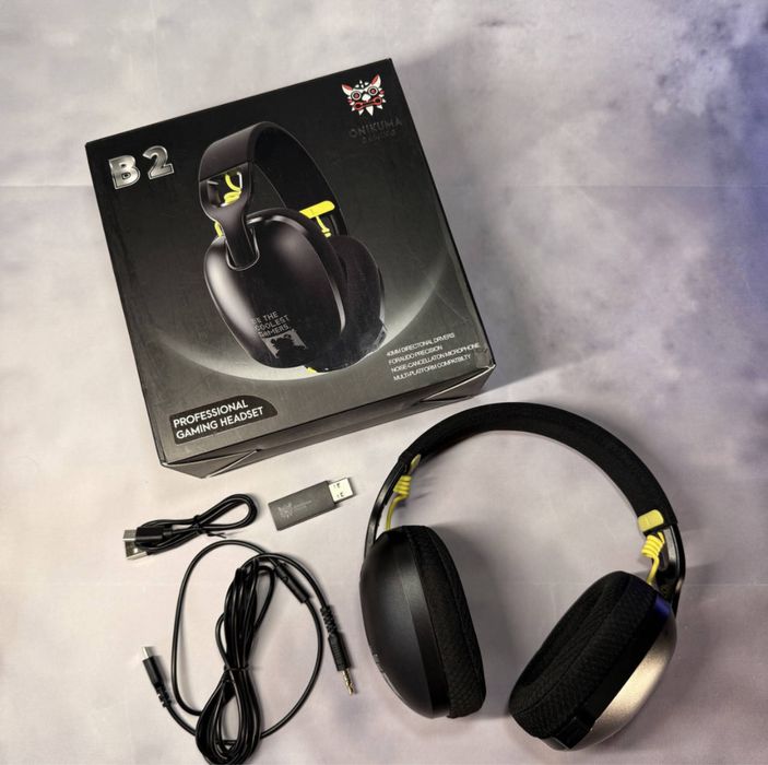 Бездротові ігрові навушники Onikuma B2 / Гарнітура з мікрофоном Black ...