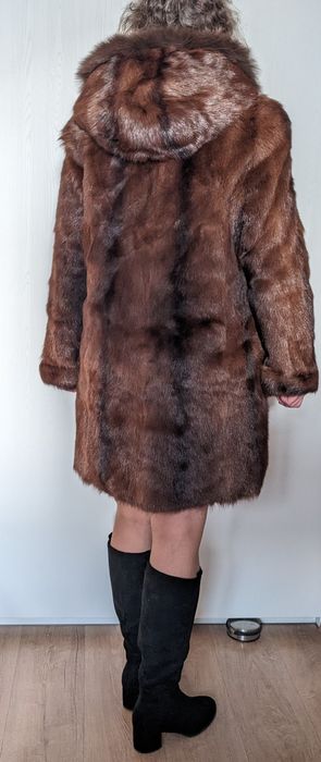 Futro z norek z kapturem Lublin • OLX.pl