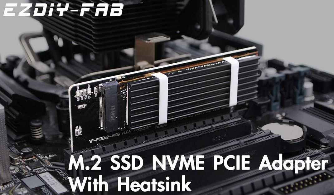 Adapter EZDIY-FAB NVME PCIe adapter dysku SSD M.2 z chłodzeniem ... Adapter EZDIY-FAB NVME PCIe adapter dysku SSD M.2 z chłodzeniem ...