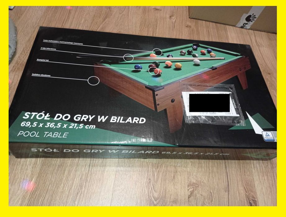 Duży Stół do gry Bilard Bilardowy 70x37x22 jak Szachy Warcaby PingPong ...