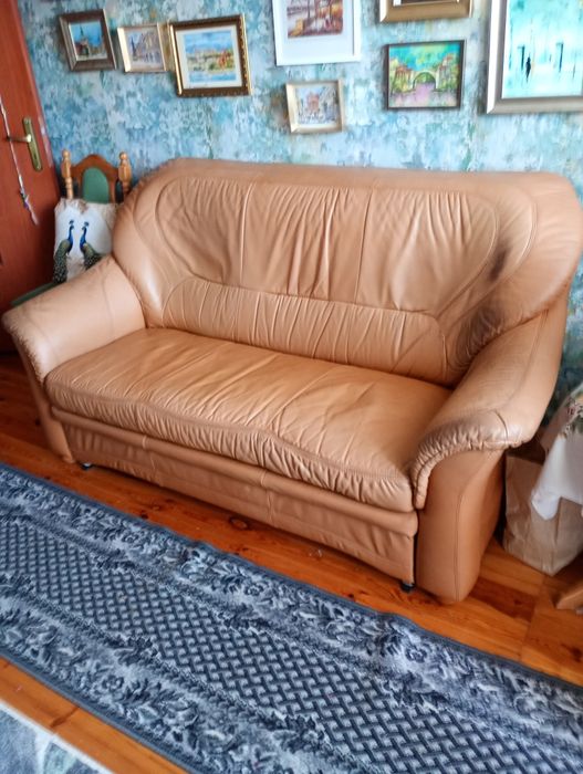 Sofa skórzana rozkładana Toruń • OLX.pl